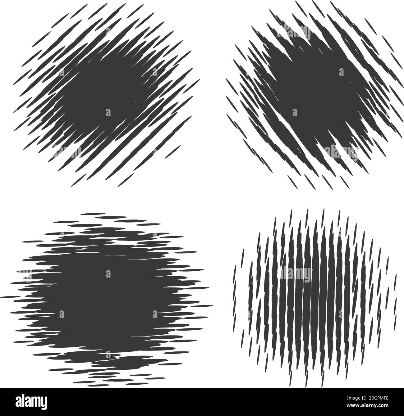 Grunge halftone radial textures drawing elements. Vector illustration ...