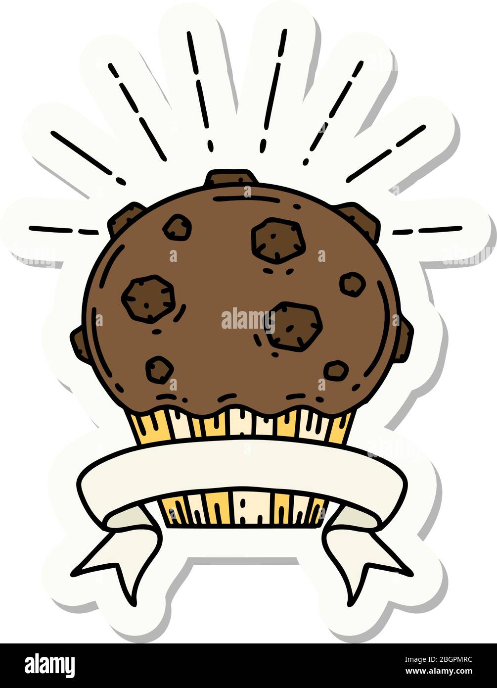 sticker of a tattoo style chocolate muffin Stock Vector Image & Art - Alamy