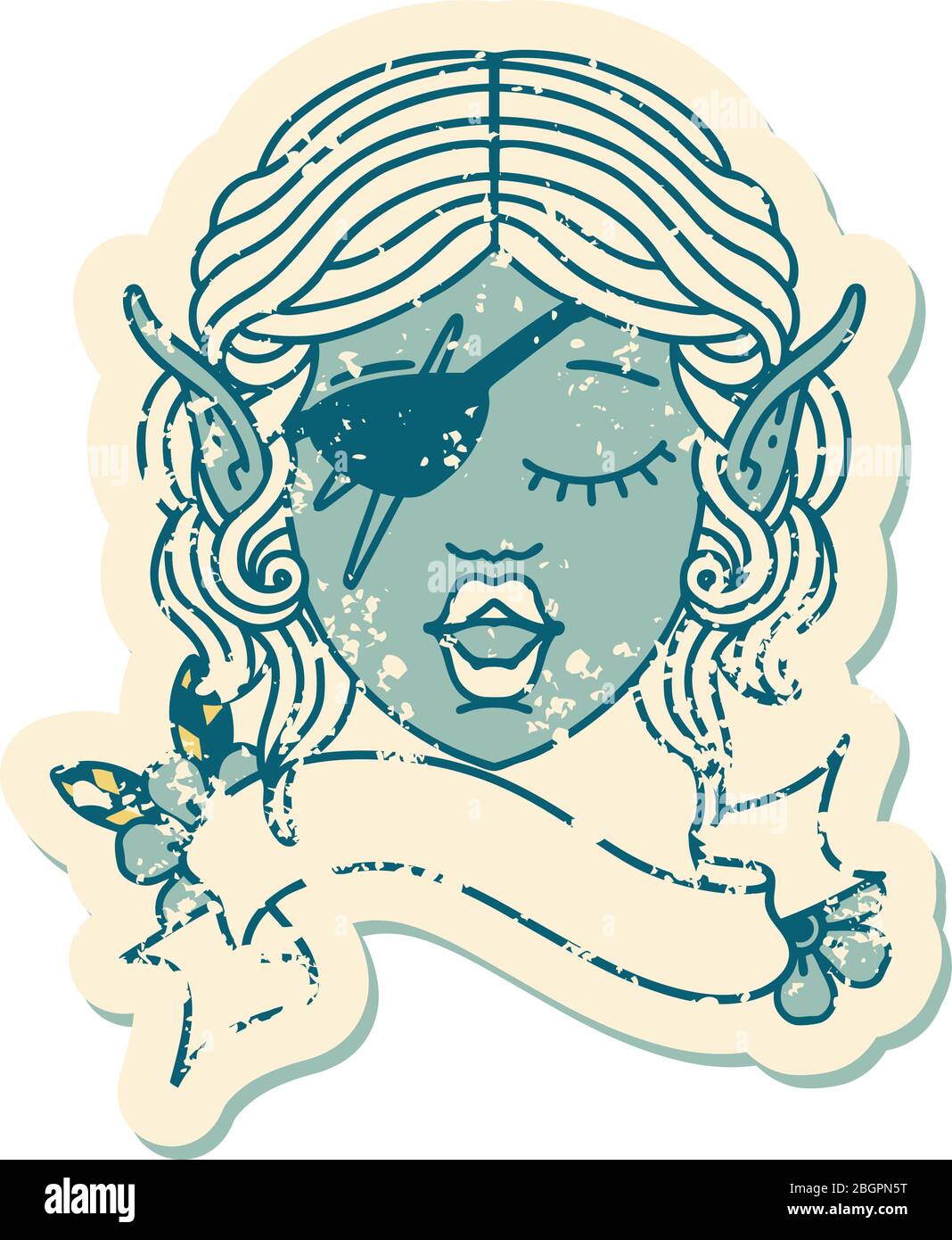 Retro Tattoo Style elf rogue character face Stock Vector Image & Art ...