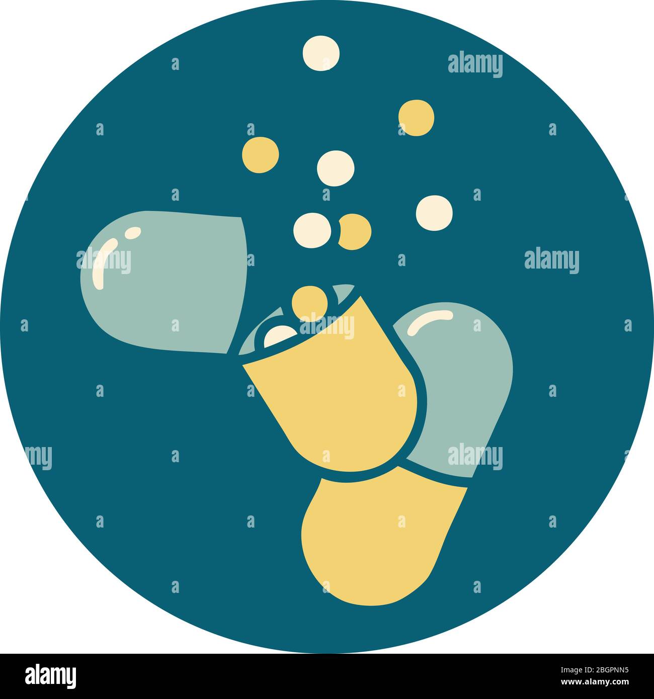 icon of burst open medical capsule pill Stock Vector Image & Art - Alamy