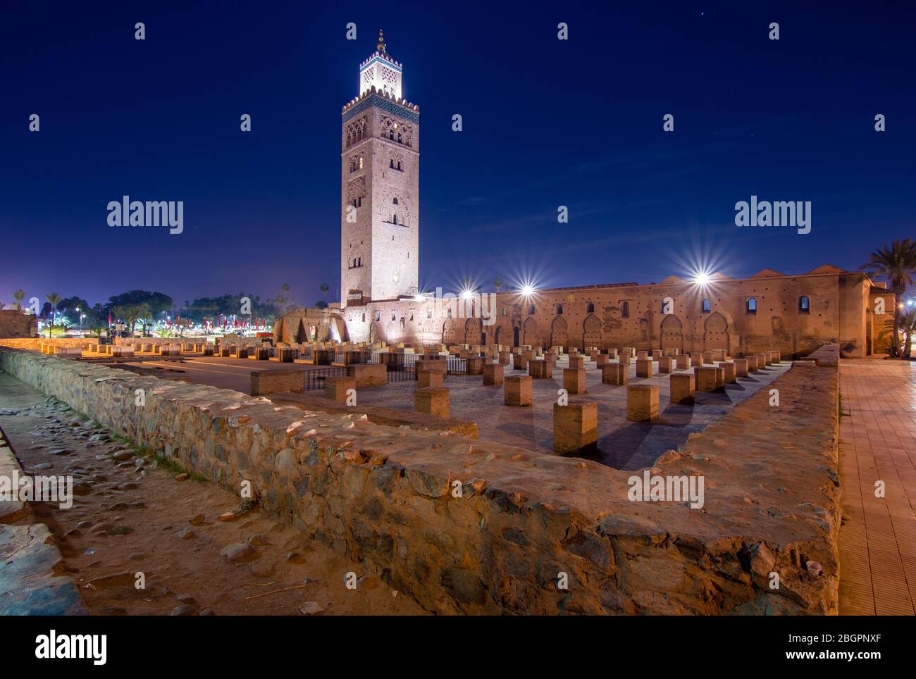 Koutoubia Mosque minaret located at medina quarter of Marrakesh ...