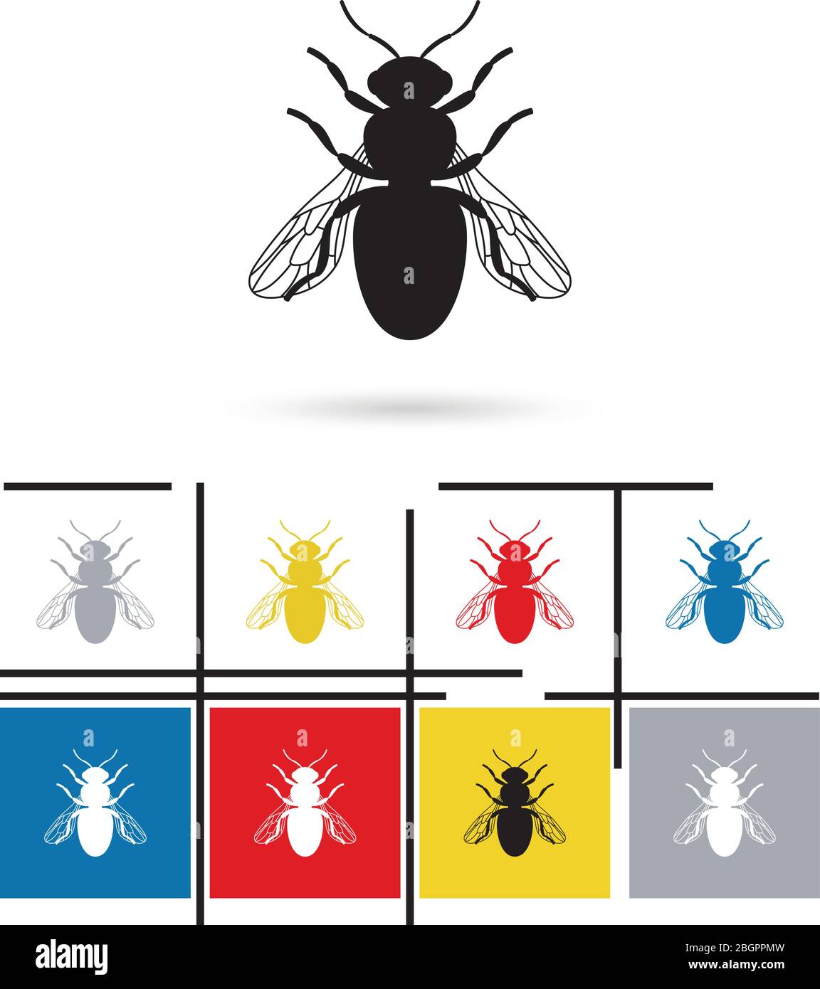 Bee icon or bee sign. Vector bee pictogram or bee symbol Stock Vector ...