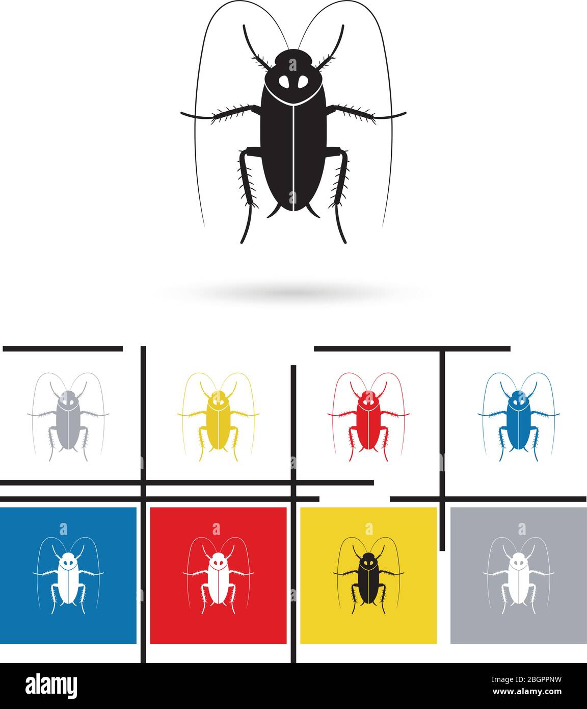 Cockroach icon or cockroach sign. Vector cockroach pictogram or ...