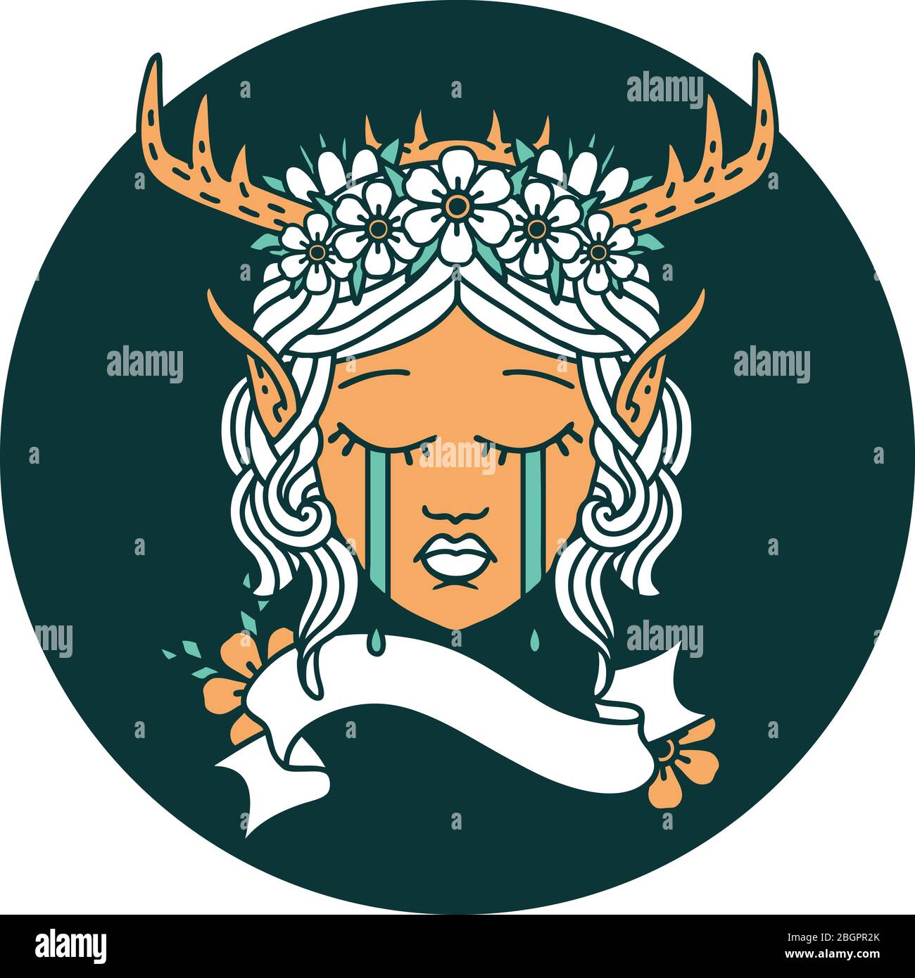 icon of sad elf druid character face Stock Vector Image & Art - Alamy