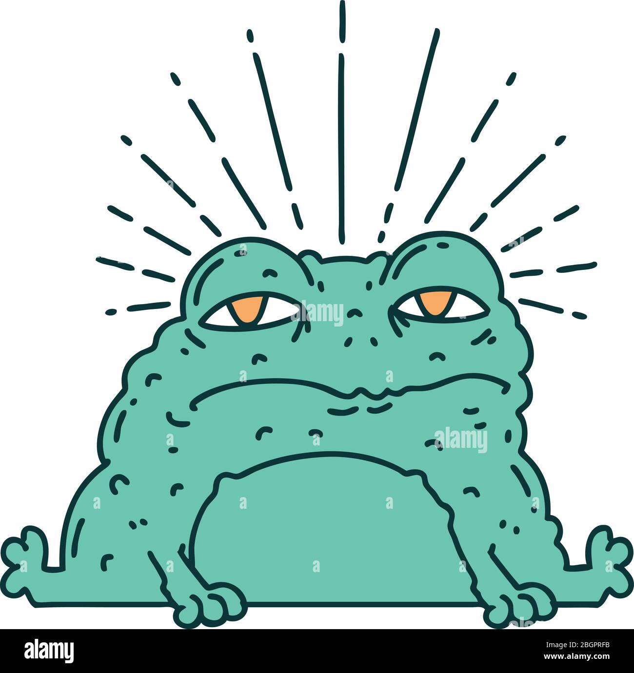 illustration of a traditional tattoo style toad character Stock Vector ...