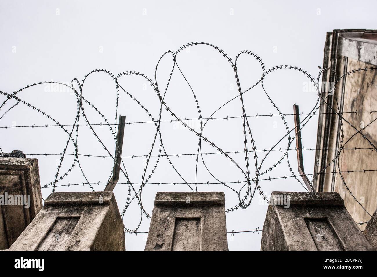 Concertina wire hi-res stock photography and images - Alamy