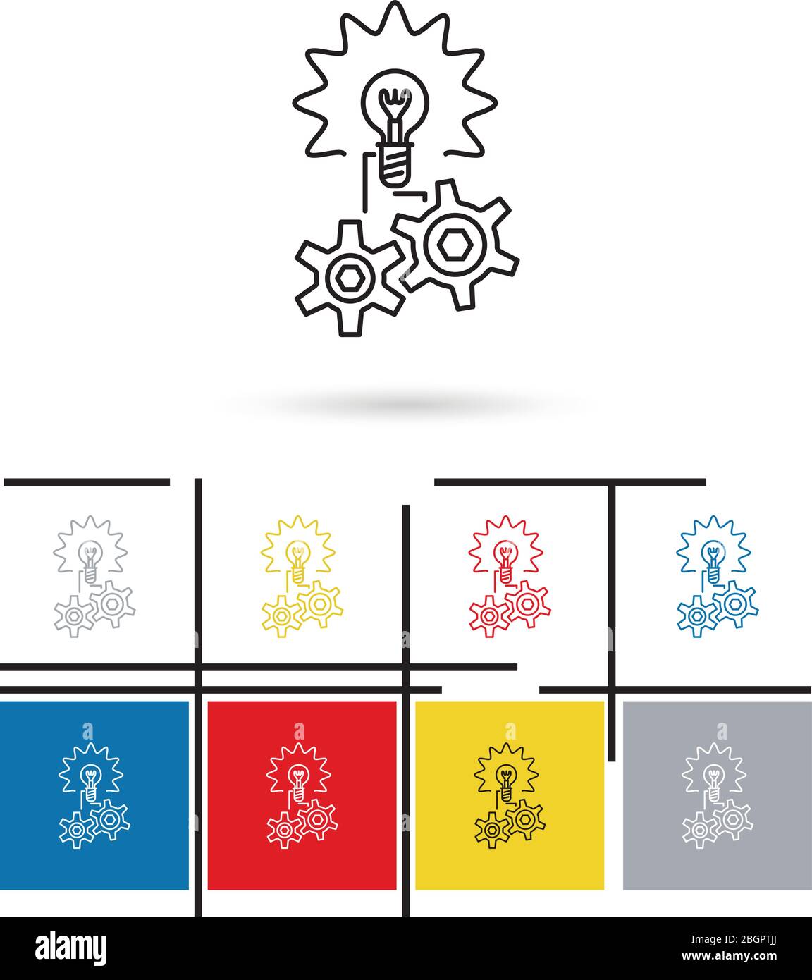 Idea line icon or idea thin line sign. Vector bulb idea line pictogram ...