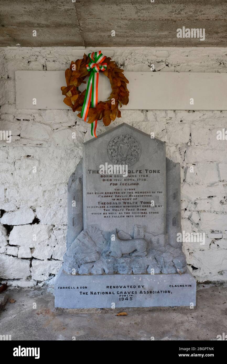Ireland, County Kildare, Bodenstown, Burial site of Wolfe Tone one of ...