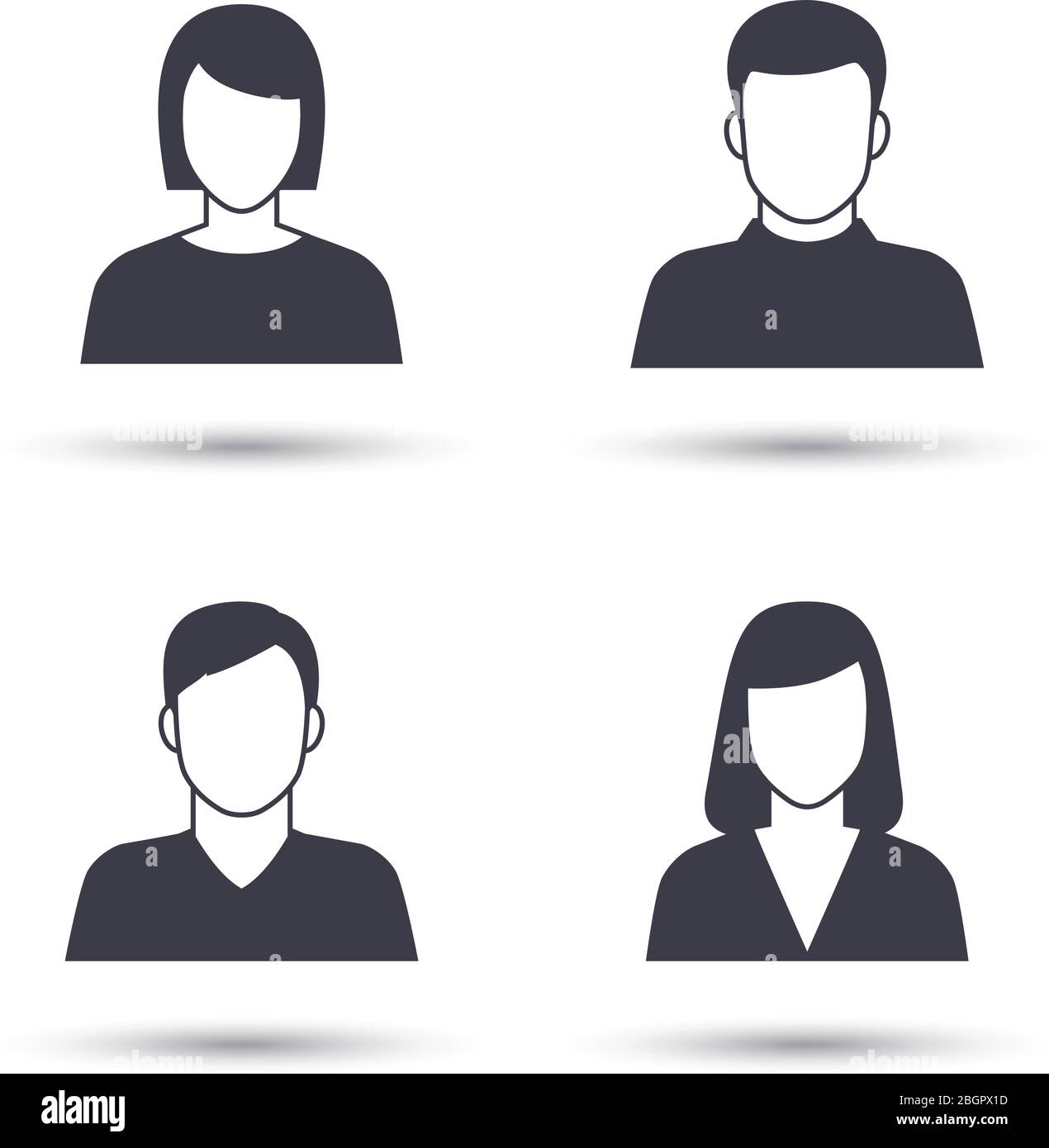 User icons. Female and male abstract avatars with shadow Stock Vector ...