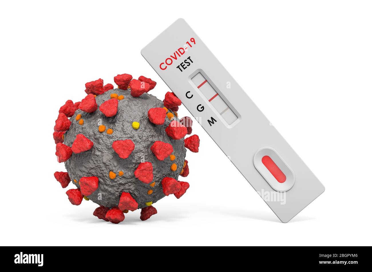 Antibody test COVID-19 with coronavirus. 3D rendering isolated on white ...