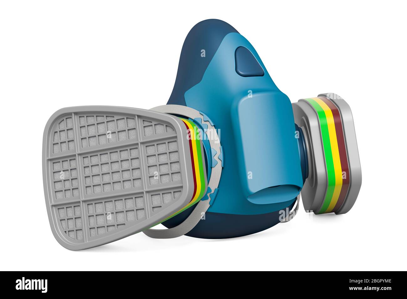 Reusable Half Face Cover, respirator. 3D rendering isolated on white ...