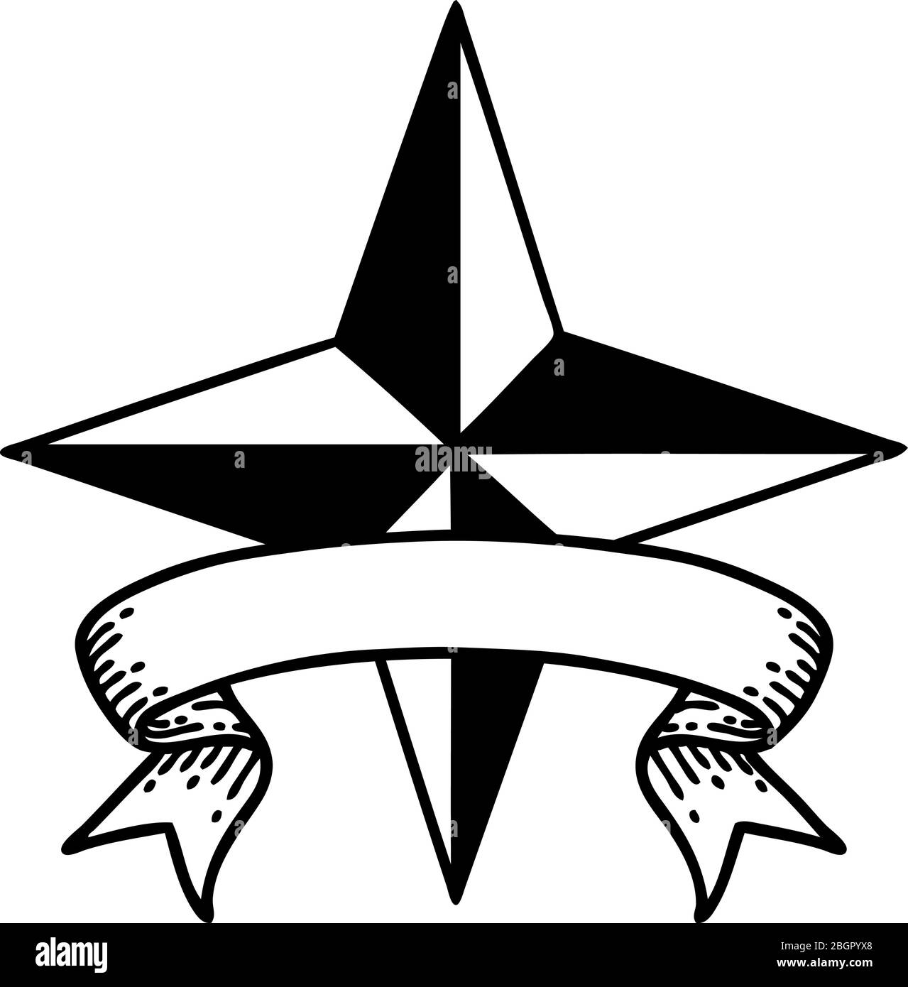 Nautical Star With Banner