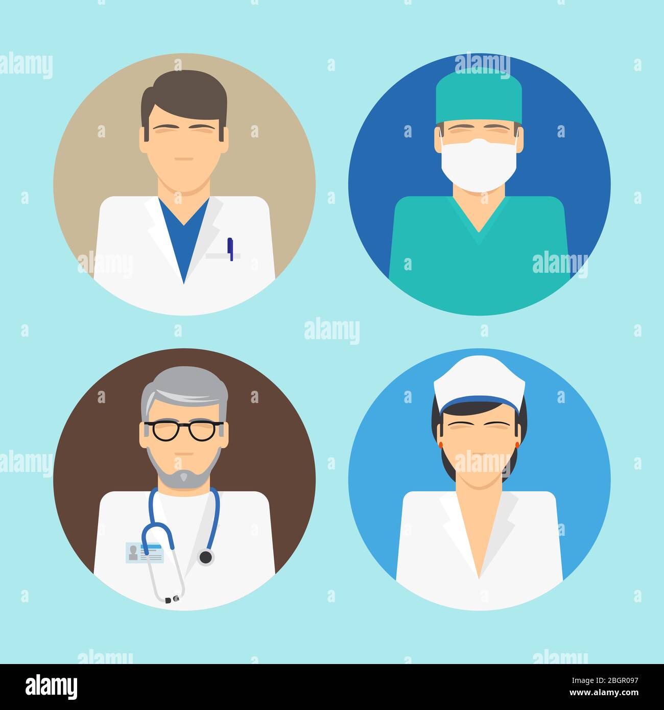 Medical avatars. Doctor and nurse vector icons Stock Vector Image & Art ...