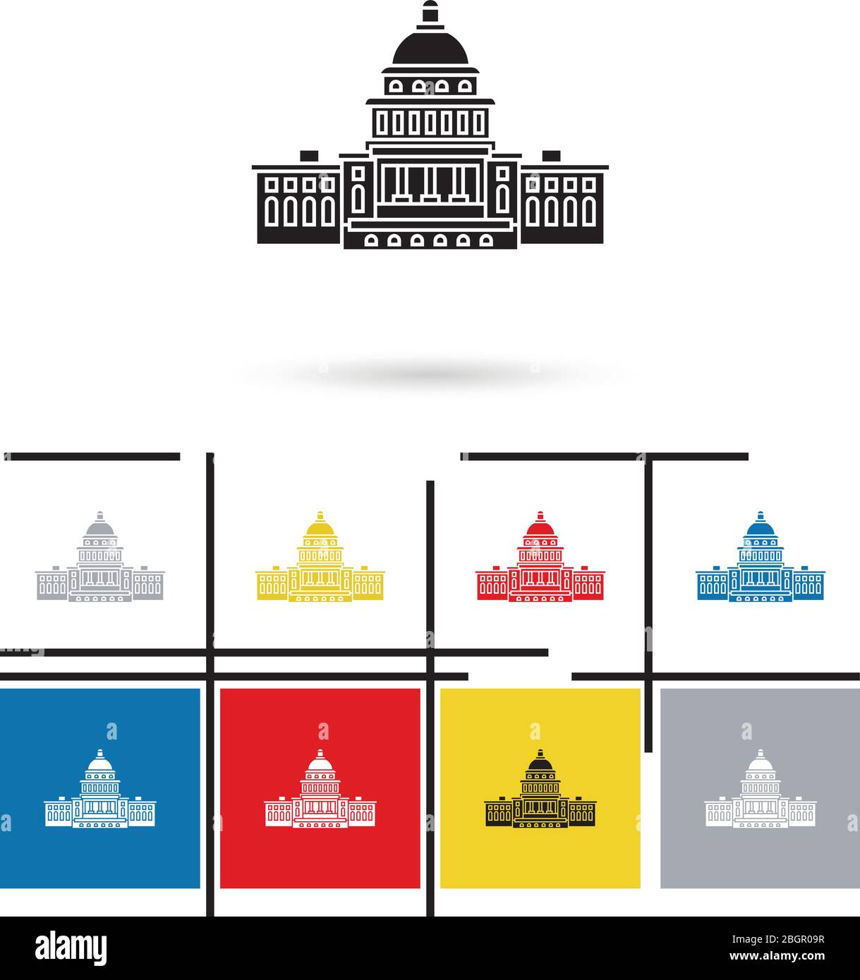 United States Capitol icon or Capitol sign. Vector Capitol pictogram or ...