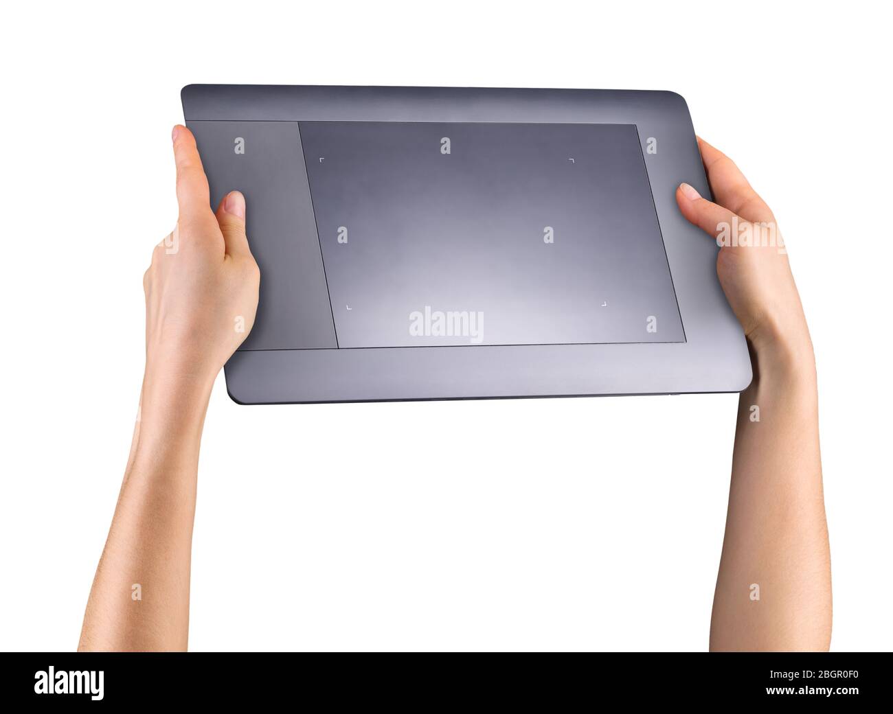 Hand holding graphic tablet for illustrators, designers and ...