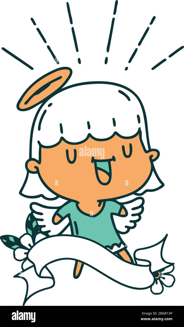 Angel with the scroll Cut Out Stock Images & Pictures - Alamy