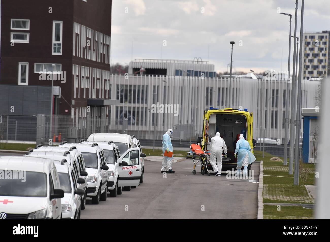Moscow. Staff emergency resuscitation care at the medical center ...