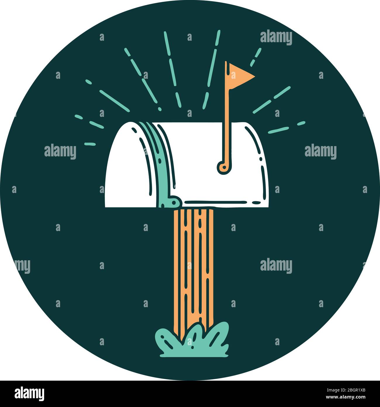 icon of a tattoo style closed mailbox Stock Vector Image & Art - Alamy