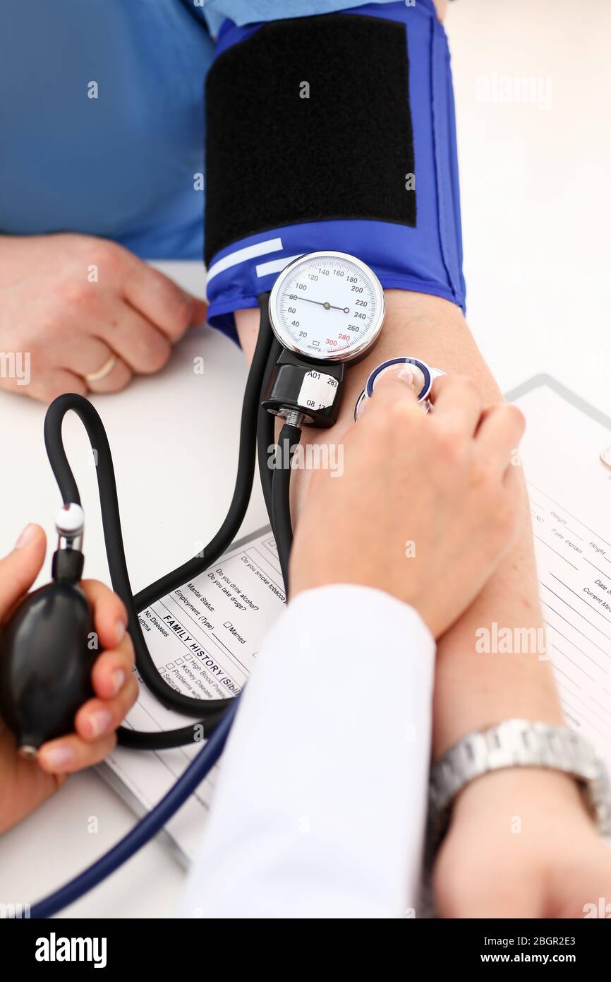 Female doctor arms make medic procedure closeup Stock Photo - Alamy