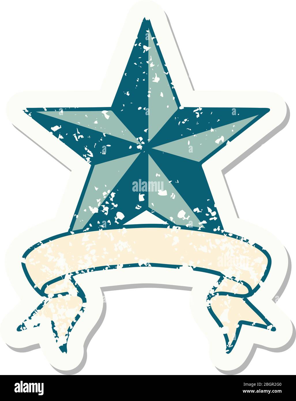 worn old sticker with banner of a star Stock Vector Image & Art - Alamy