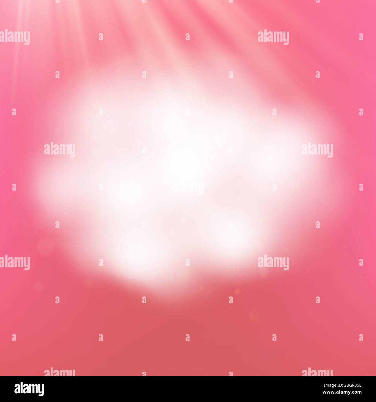 Romantic realistic style cloud on pink background. Fluffy cloud borders ...