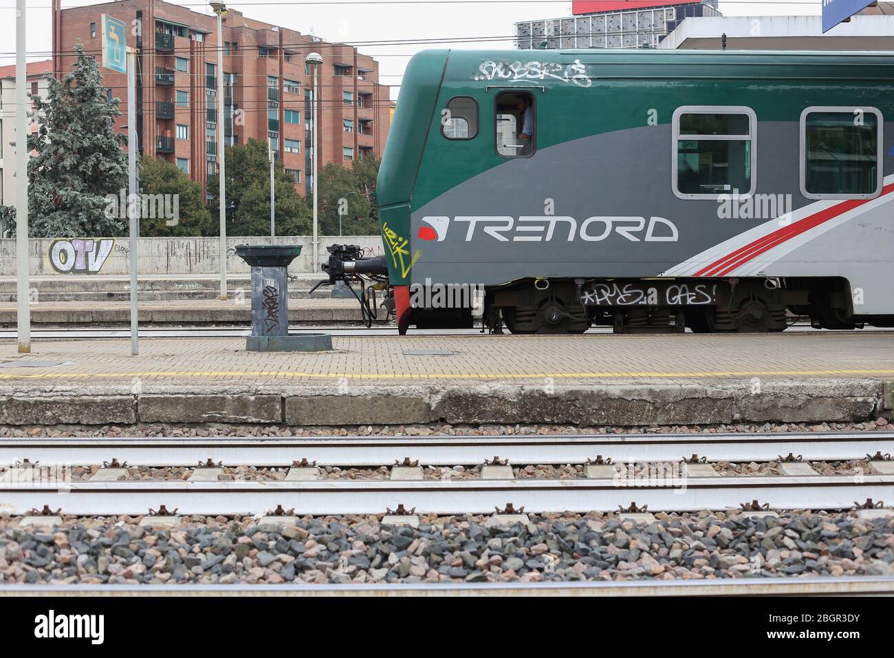 Milan, Italy, Lombardy - 22 September 2019: Trenord railway company ...
