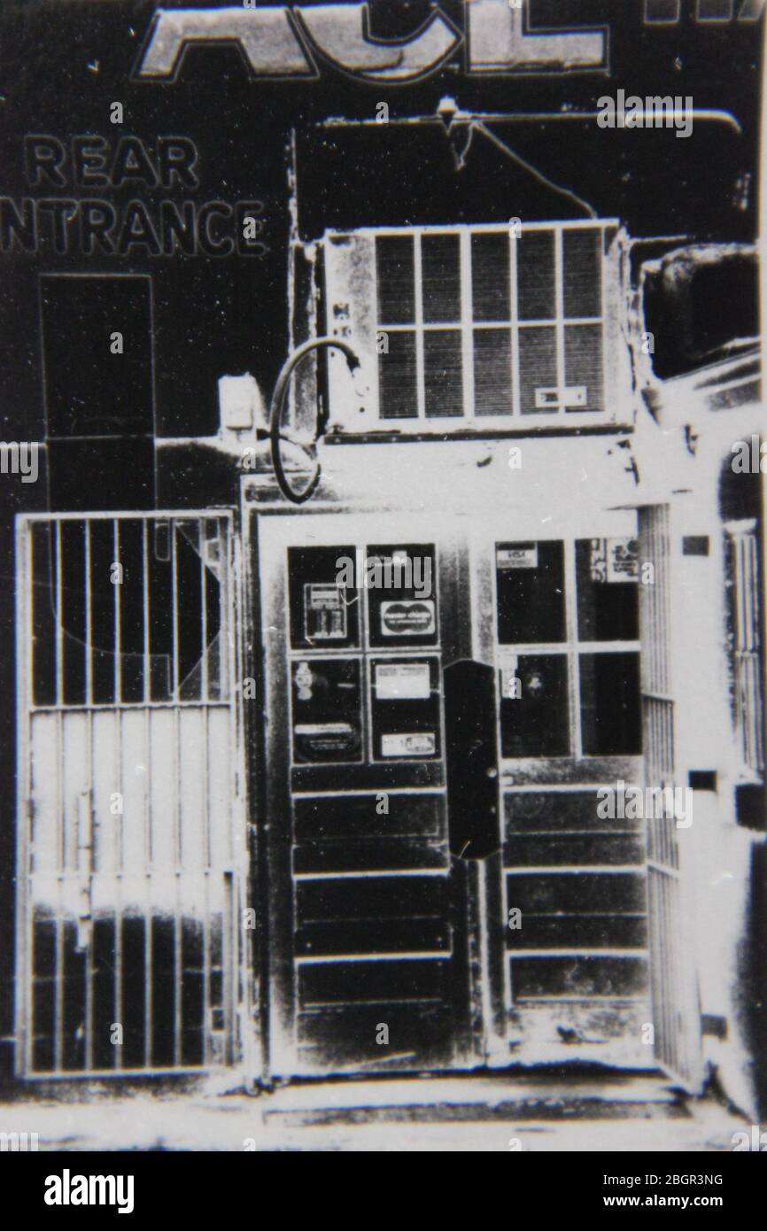 Fine 70s vintage black and white extreme photography of the rear alley ...