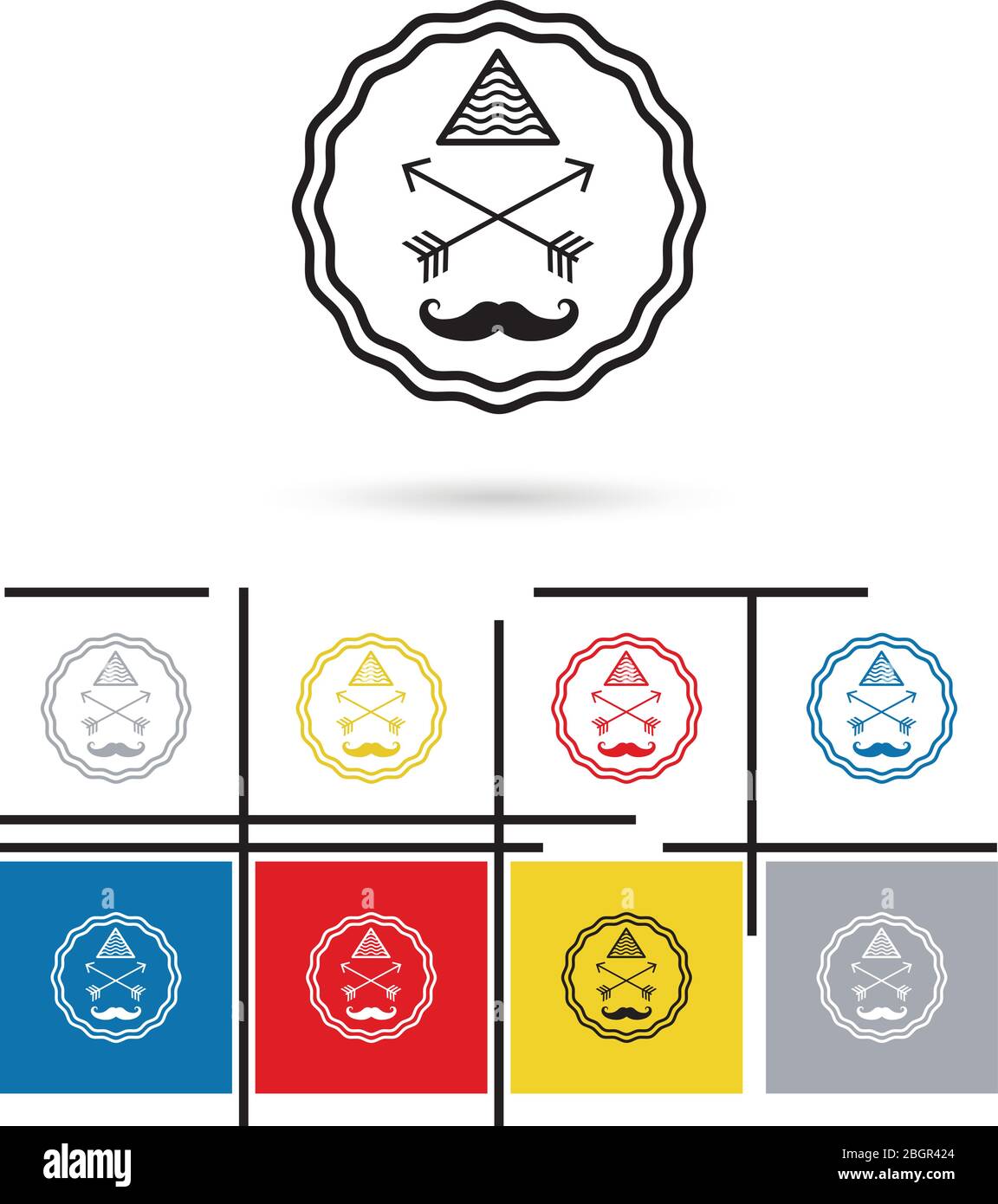 Hipster emblem template or hipster sign. Vector hipster pictogram or ...