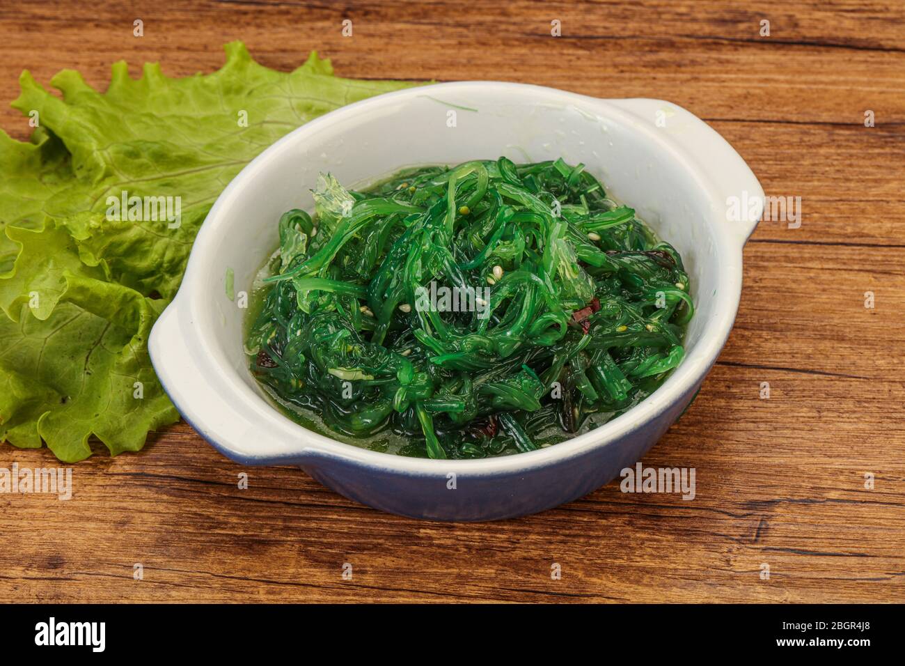 Green Chuka Seaweed Salad Isolated on White Background Top View. Wakame ...