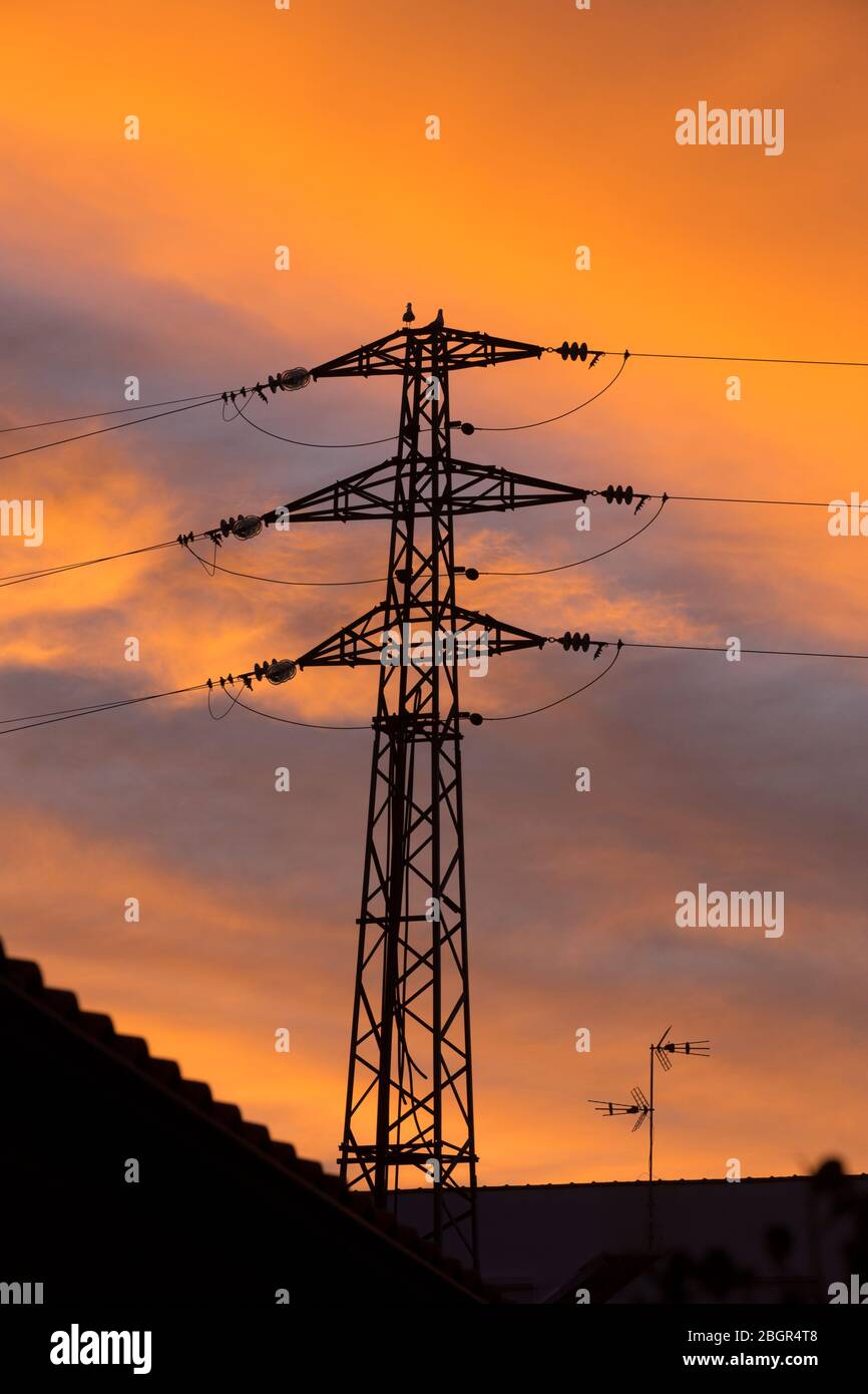 Electric tower in evening hi-res stock photography and images - Alamy