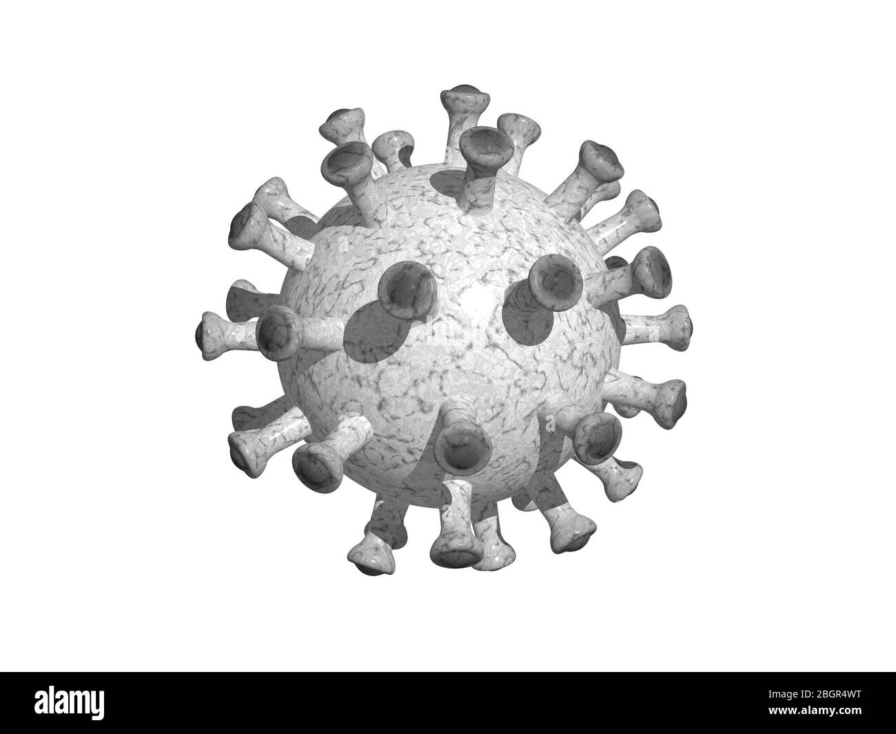 3D illustration of STONE CORONA virus made of sticky arms on the core ...
