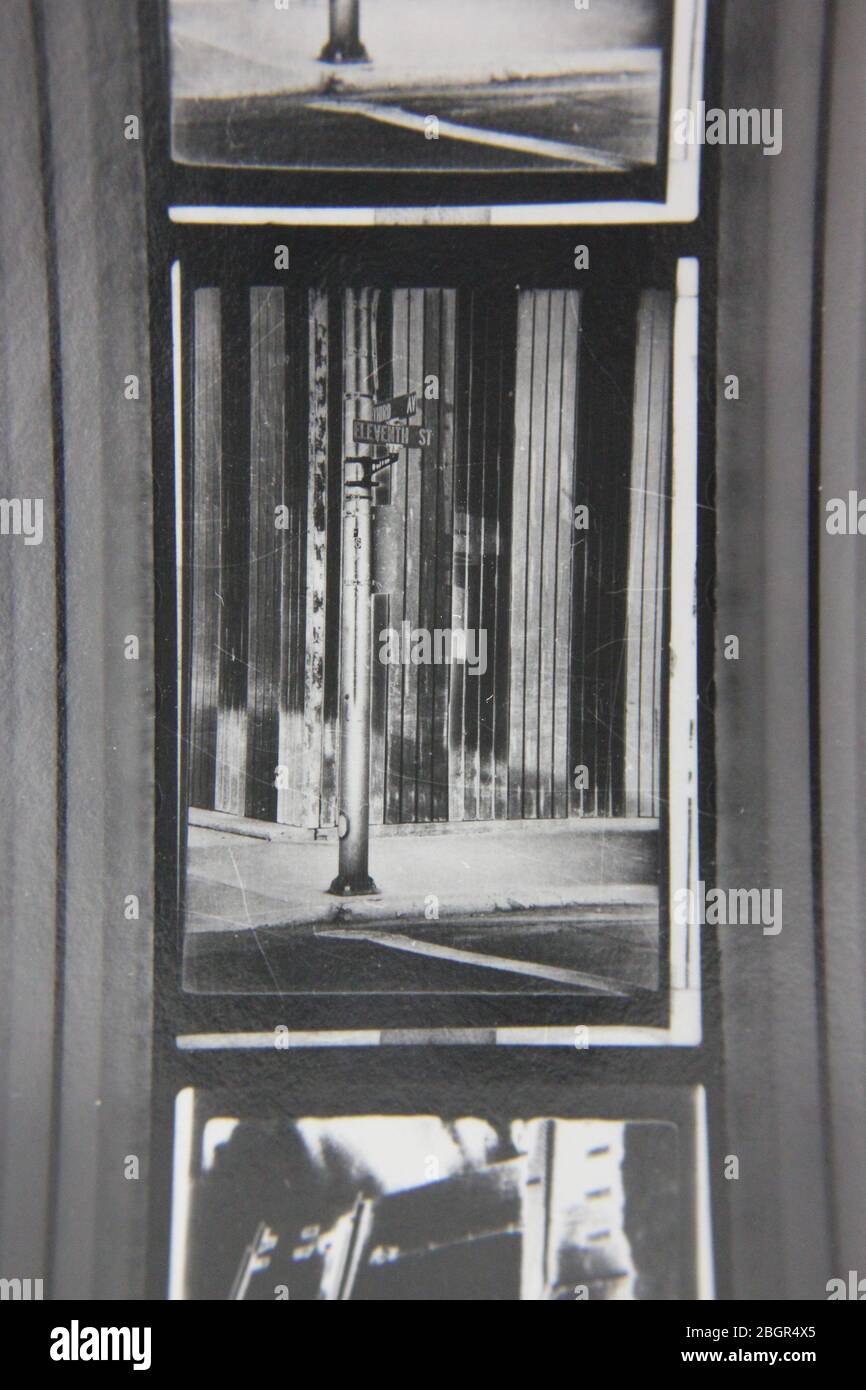 Fine 70s vintage extreme high contrast contact print photography of a ...