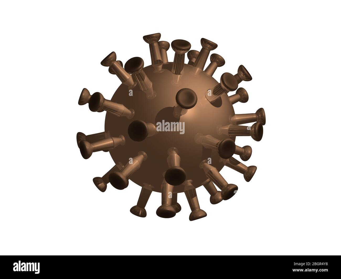 COPPER CORONA virus illustration having sticky arms around the body ...