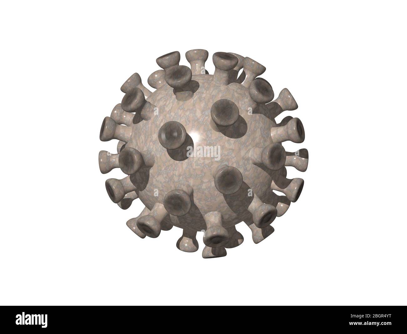 3D illustration of STONE CORONA virus made of sticky arms on the core ...