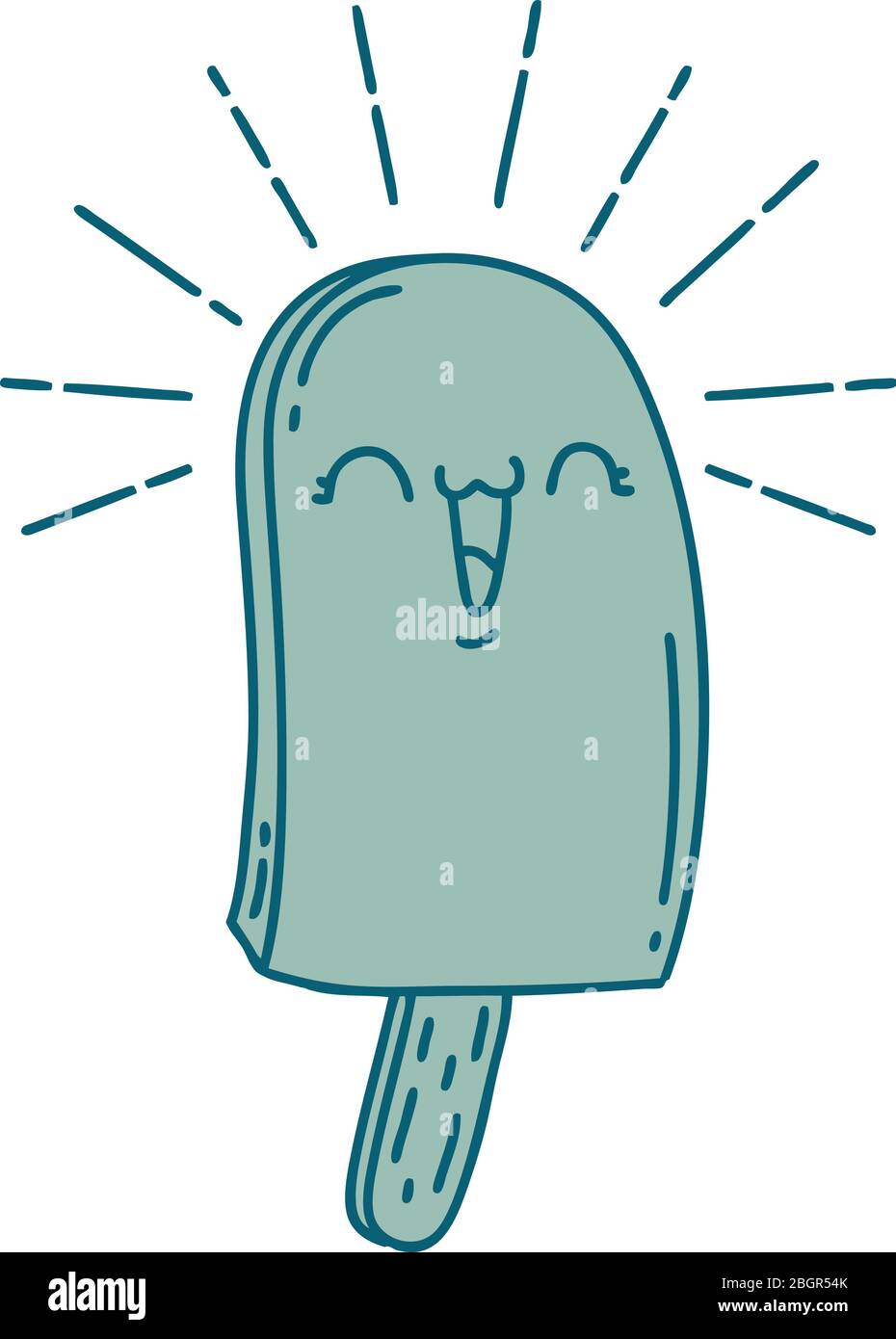 illustration of a traditional tattoo style ice lolly Stock Vector Image ...