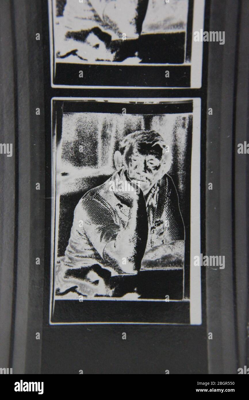 Fine 70s vintage extreme high contrast contact print photography of a ...