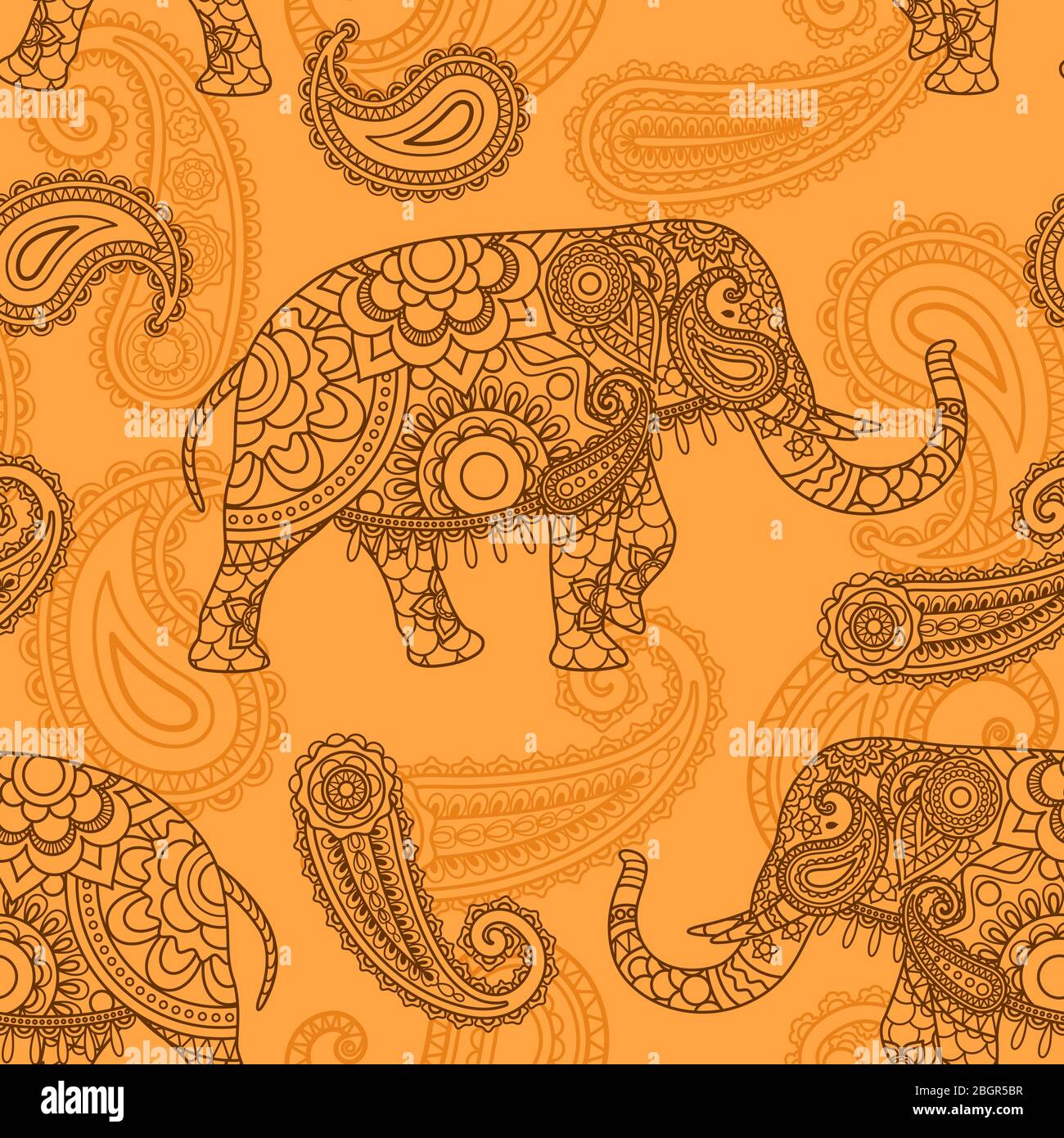 Elephant Pattern Wallpaper Art
