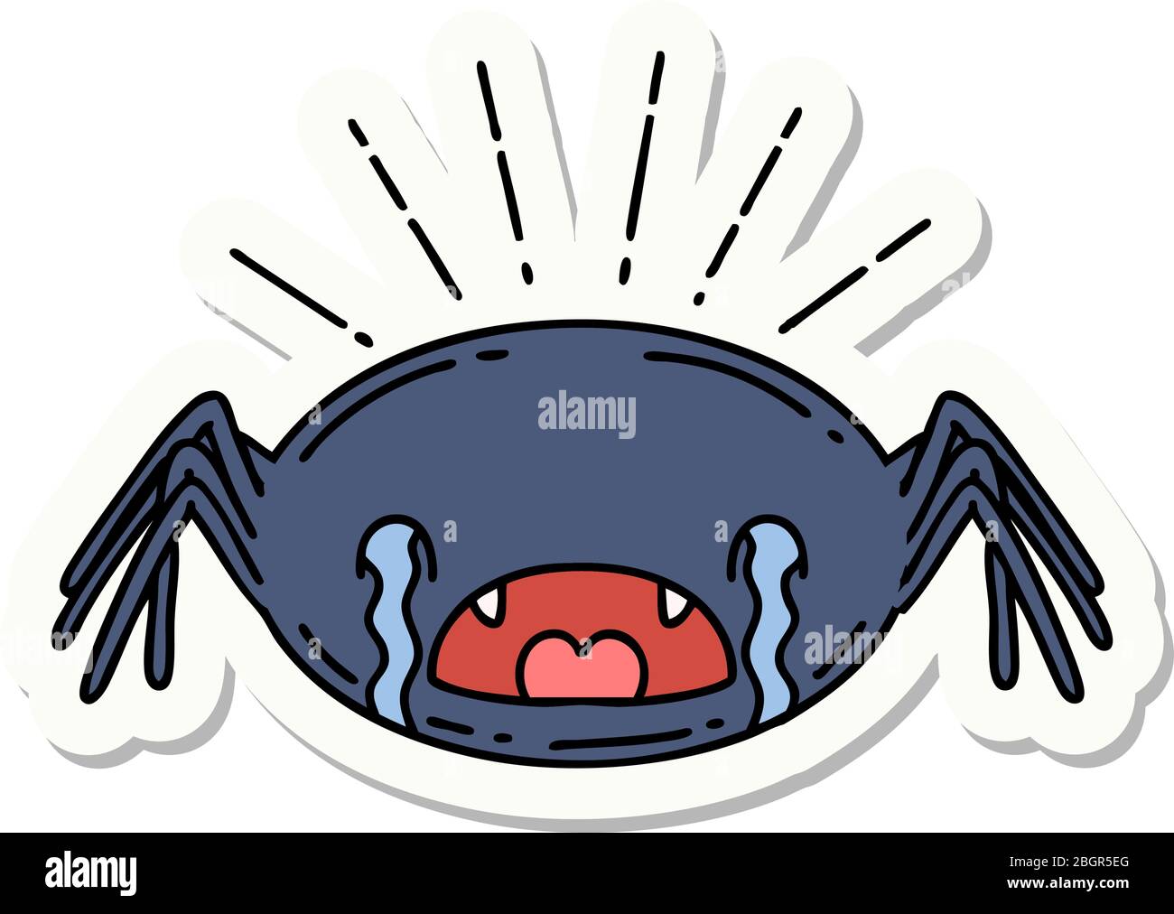 sticker of a tattoo style crying spider Stock Vector Image & Art - Alamy