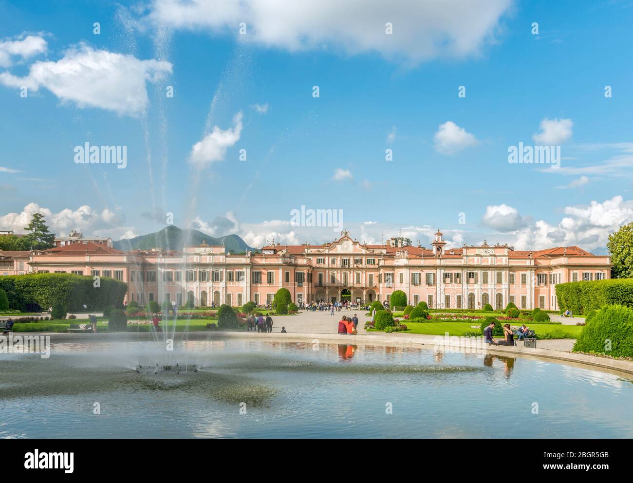 Garden of Palazzo Estense in the city centre of Varese, Italy Stock ...