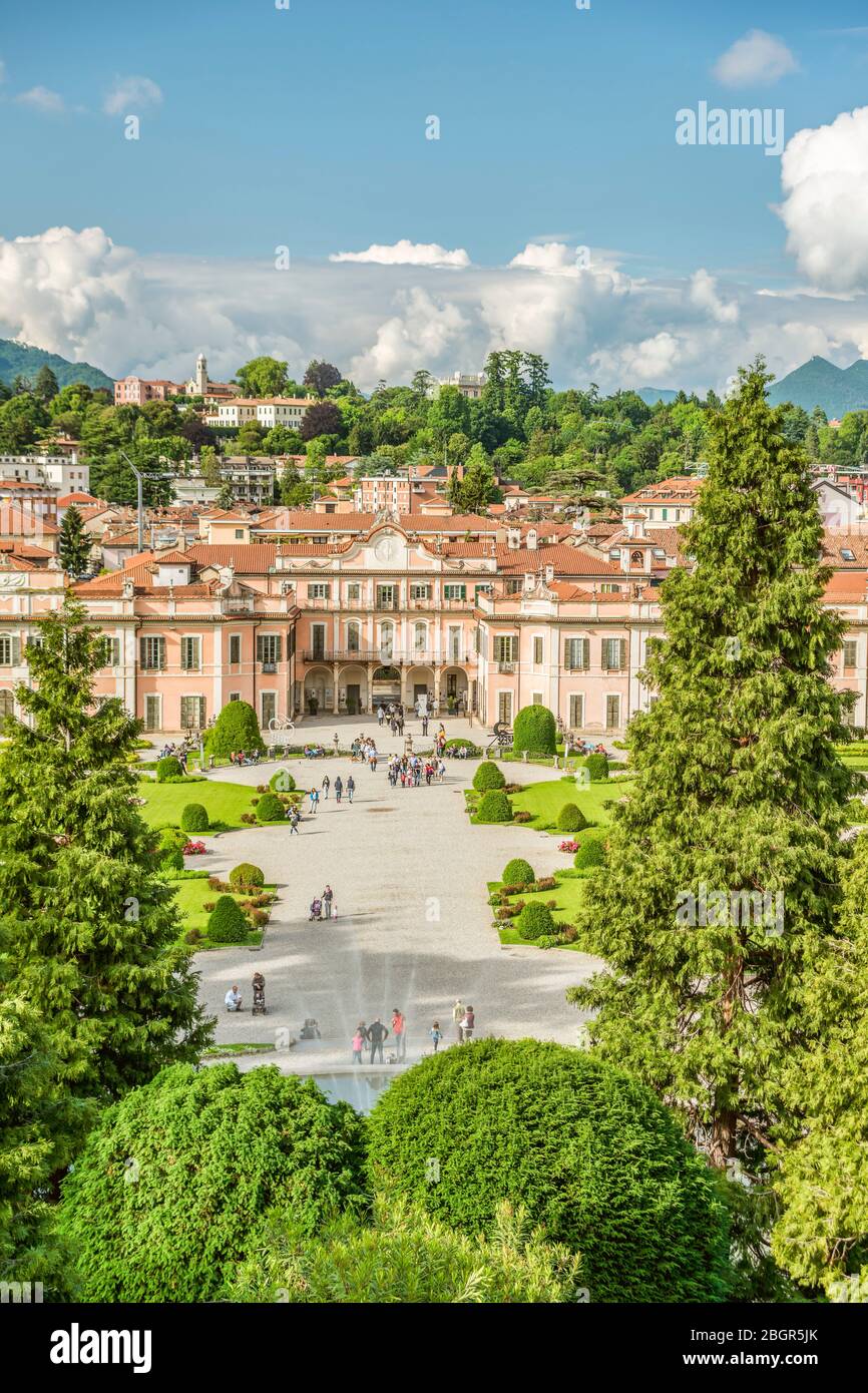 Garden of Palazzo Estense in the city centre of Varese, Italy Stock ...