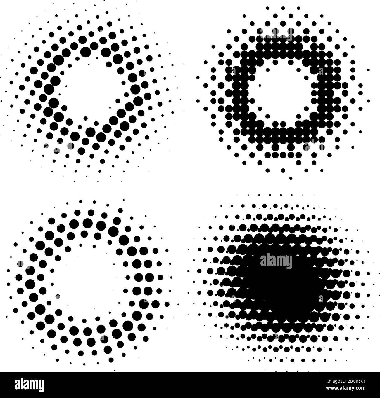 Abstract Halftone Circular Radial Design Elements Stock Vector Image ...