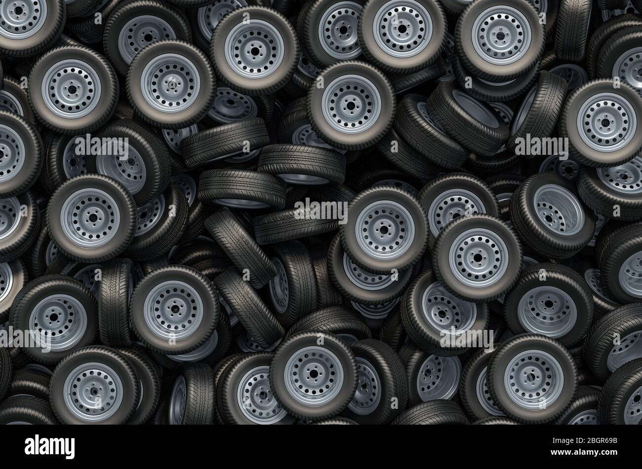 Background from Car Wheels, 3D rendering Stock Photo - Alamy