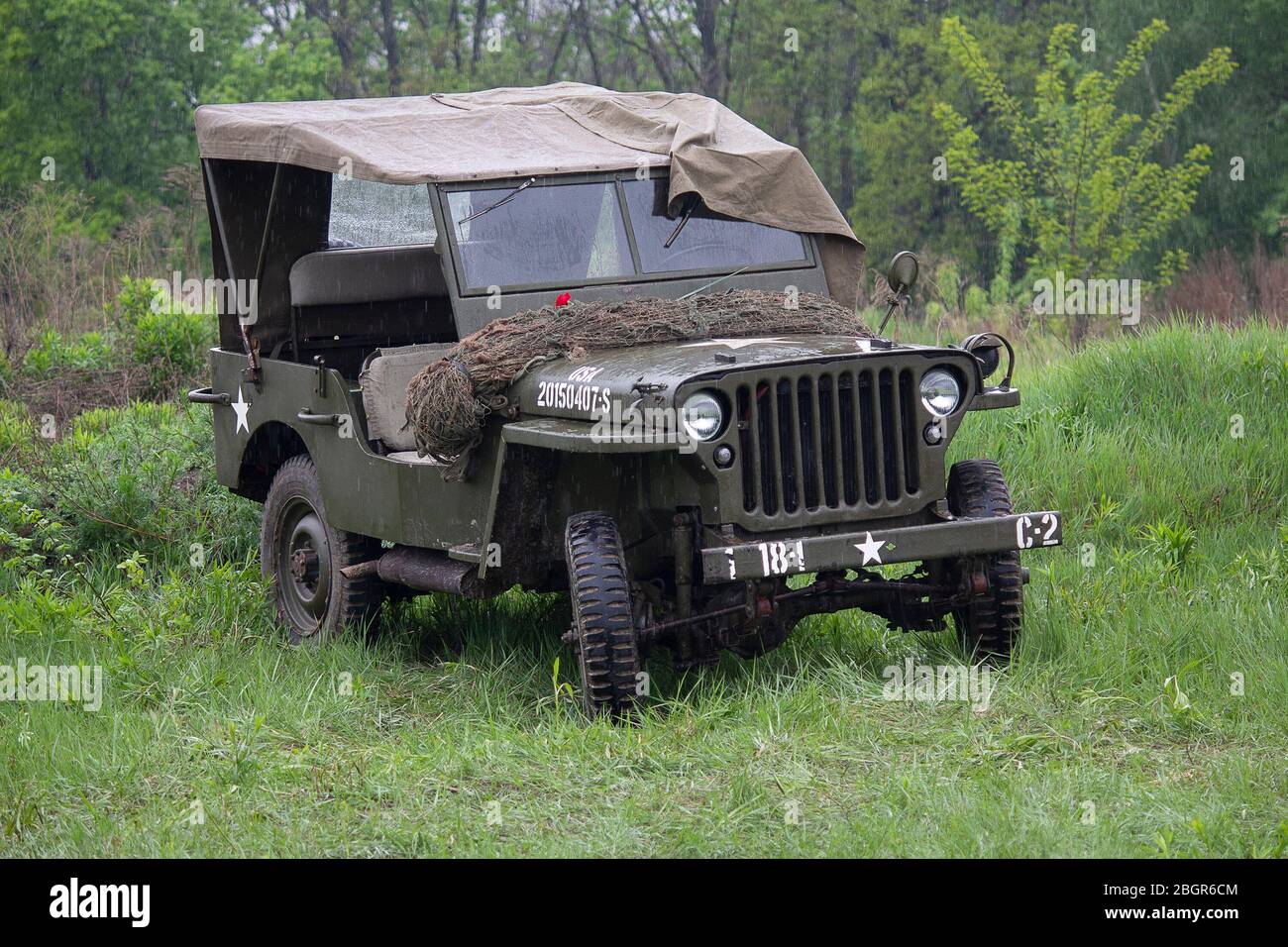 Kiev, Ukraine - May 09, 2019: American army jeep at a historical ...