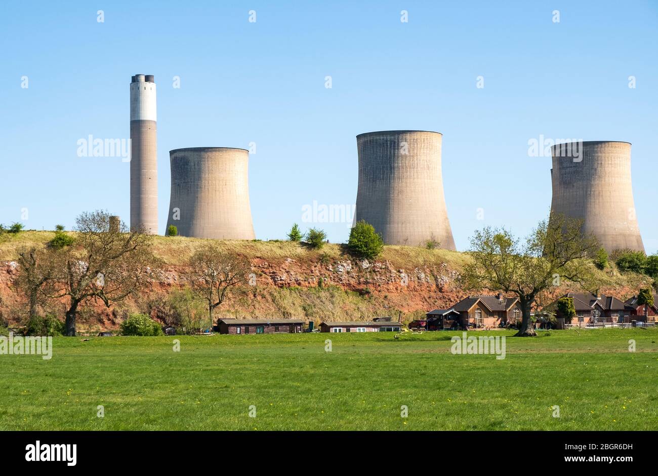 Countryside power station background image Stock Photo - Alamy