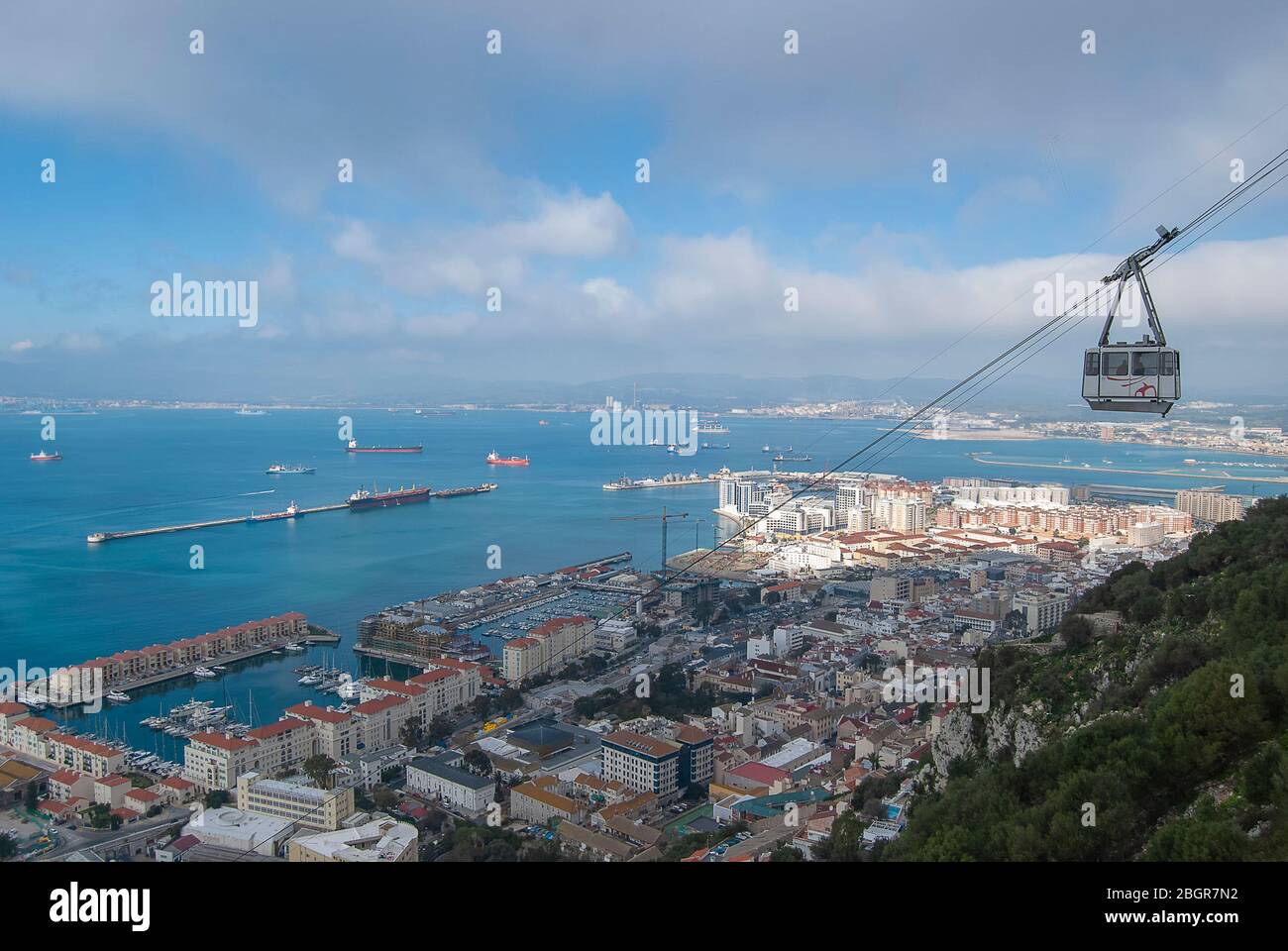 The cable car in Gibraltar Stock Photo - Alamy