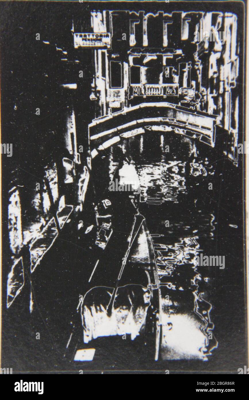 Fine 70s vintage black and white extreme photography of a canal in ...