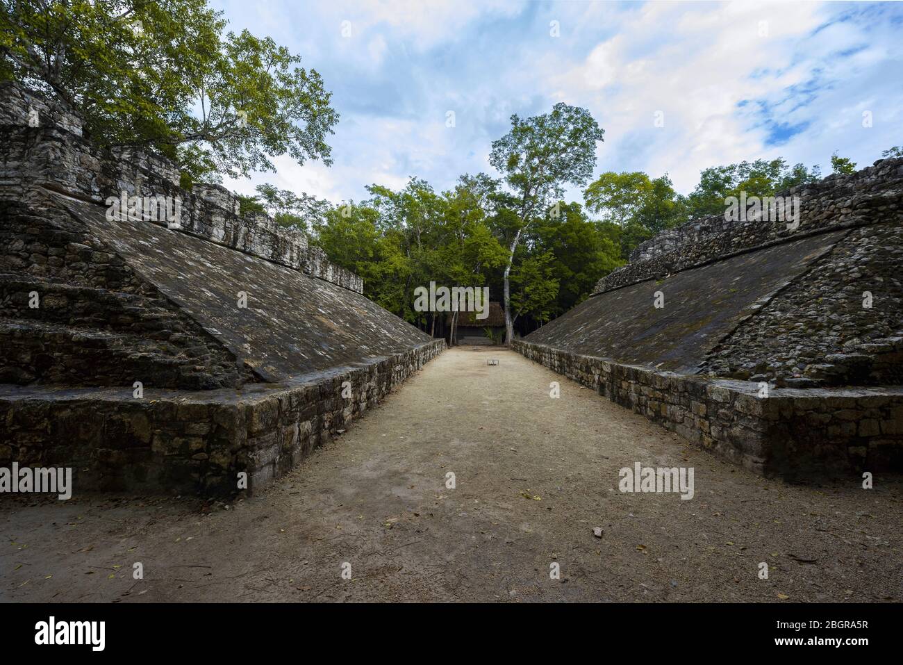 Ballgame court in ancient Mayan city Cobá, Mexico Stock Photo - Alamy
