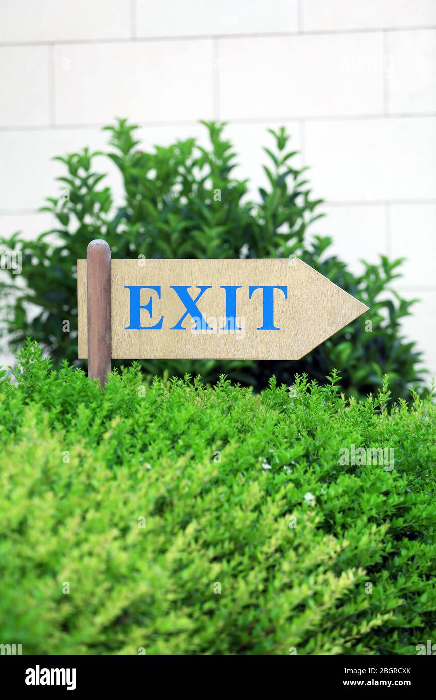 Exit sign at park Stock Photo - Alamy