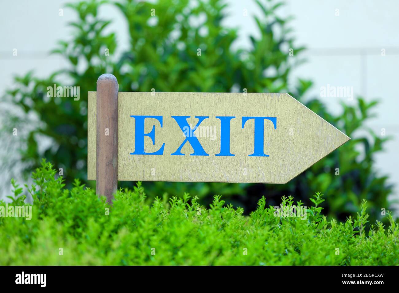 Exit sign at park Stock Photo - Alamy