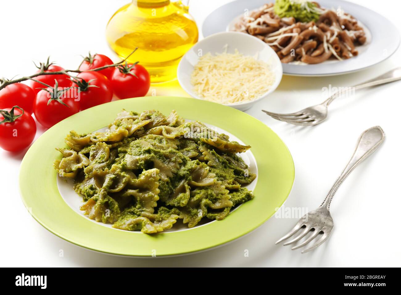 Italian pasta on table, close-up Stock Photo - Alamy